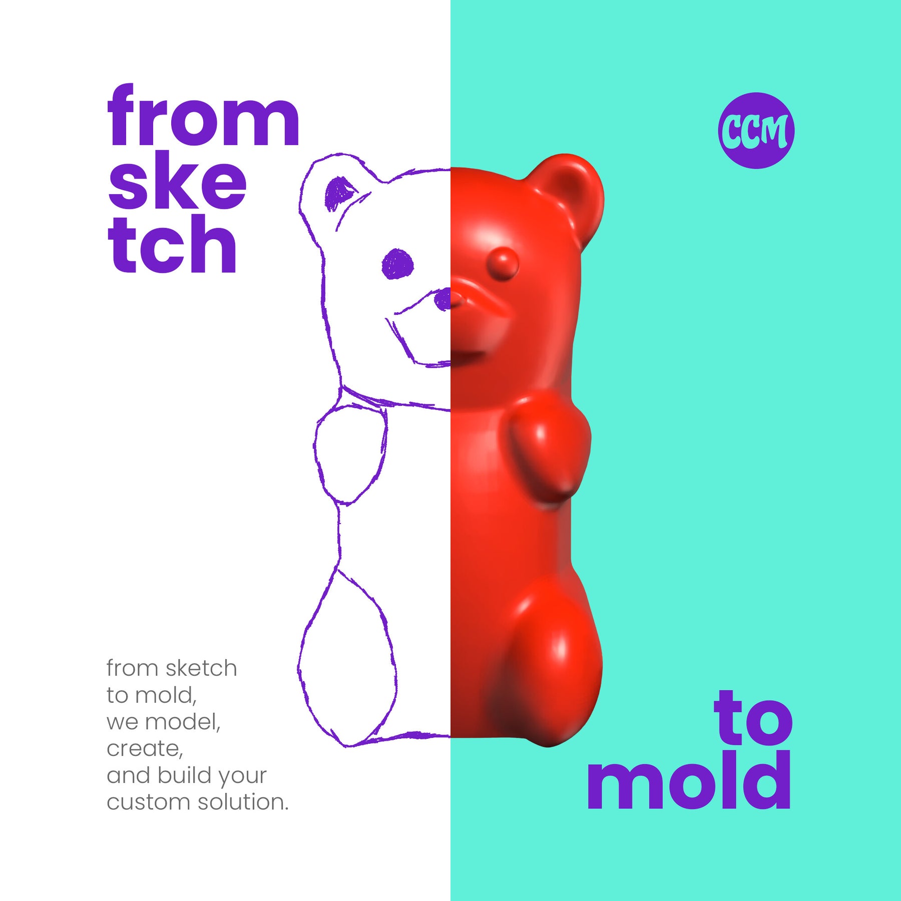 Custom Giant Gummy Bear Professional Silicone Mold – Create Custom Molds